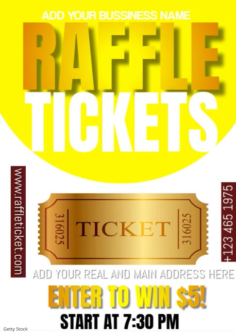 Raffle Tickets A3 Templat | PosterMyWall