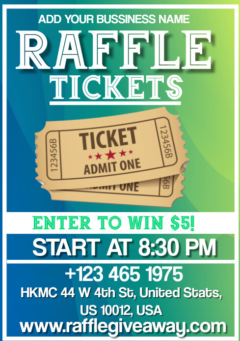 Raffle Tickets A3 Template | PosterMyWall