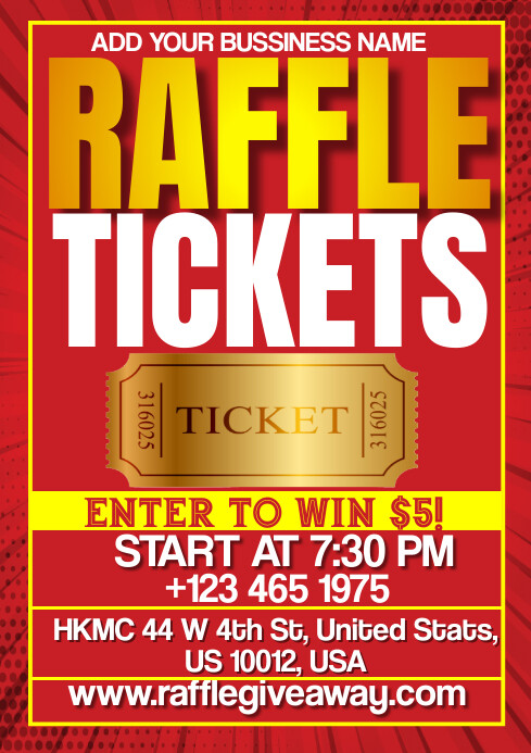 Raffle Tickets A3 Template | PosterMyWall