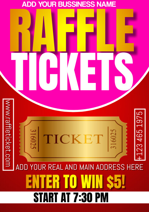 Raffle Tickets A3 Templat | PosterMyWall