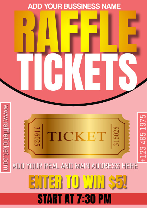 Plantilla de Raffle Tickets A3 | PosterMyWall