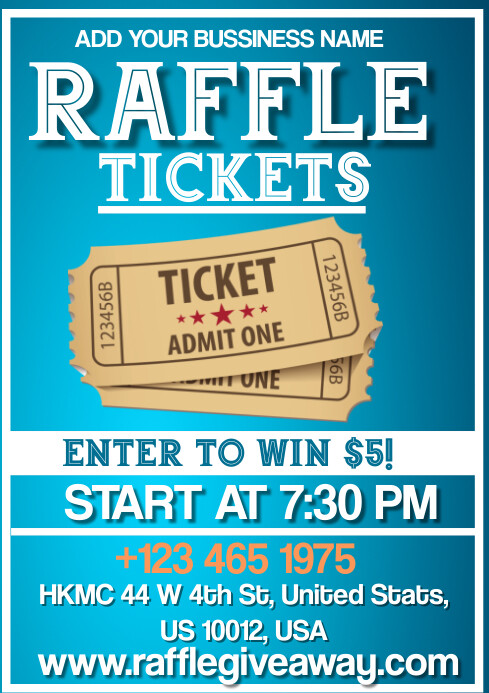 Raffle Tickets A3 Template | PosterMyWall