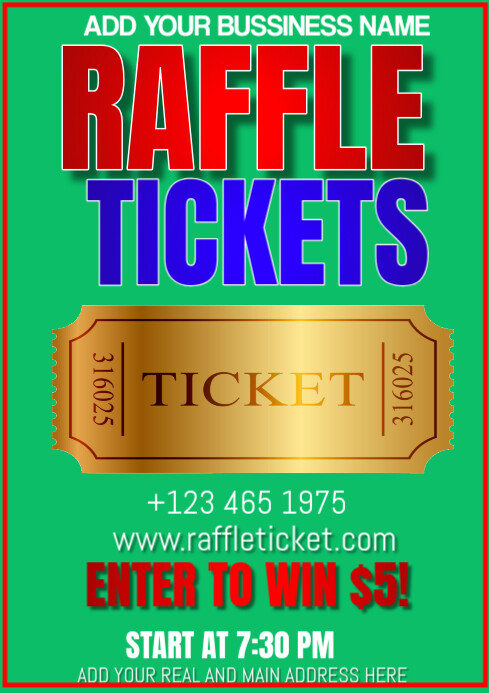 Raffle Tickets A3 Templat | PosterMyWall