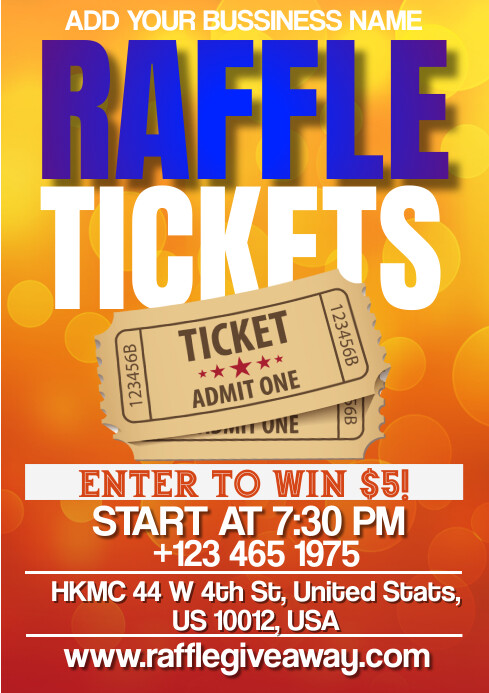 Raffle Tickets A3 Templat | PosterMyWall