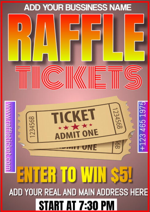 Raffle Tickets A3 Template | PosterMyWall