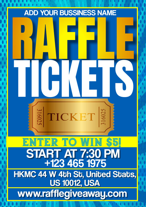 Plantilla de Raffle Tickets A3 | PosterMyWall