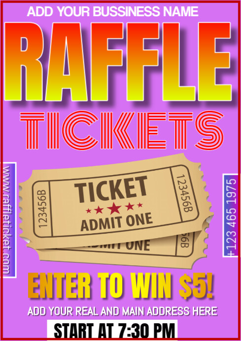 Raffle Tickets A3 Template | PosterMyWall