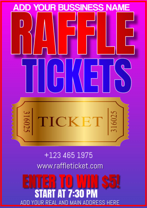 Raffle Tickets A3 Template | PosterMyWall