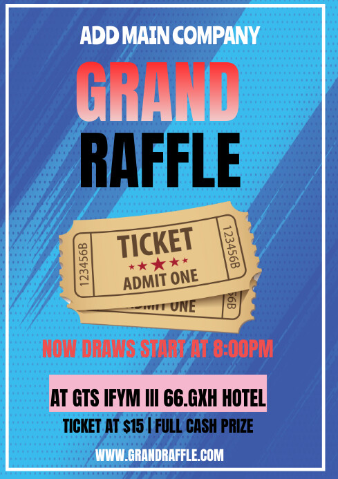 Raffle Tickets A3 Template | PosterMyWall