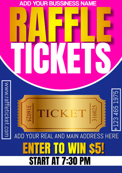 Raffle Tickets A3 Template | PosterMyWall