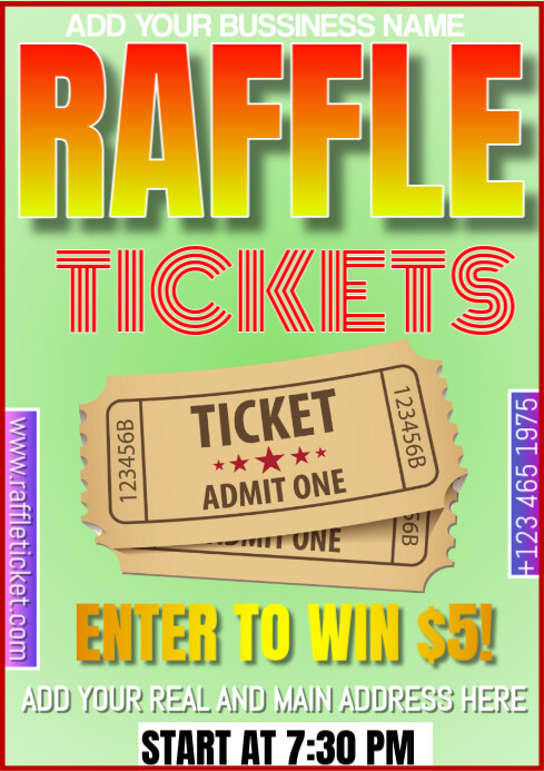 Raffle Tickets A3 Template | PosterMyWall