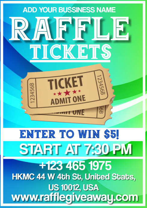 Plantilla de Raffle Tickets A3 | PosterMyWall