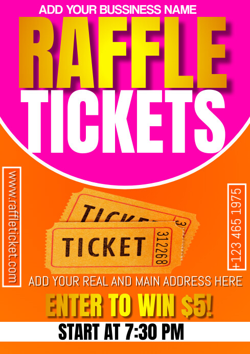 Raffle Tickets A3 Templat | PosterMyWall