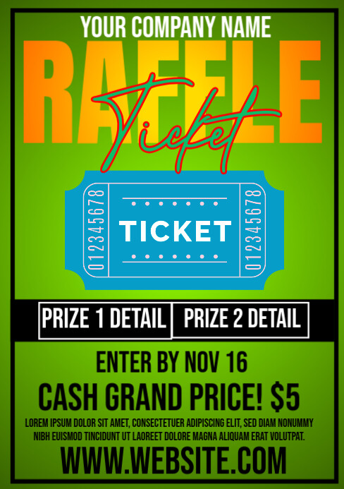 Raffle Tickets A5 Template | PosterMyWall