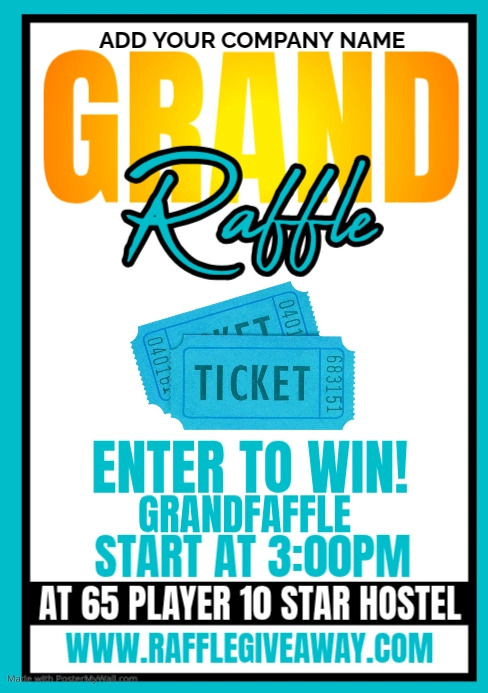 Raffle Tickets A5 Template | PosterMyWall