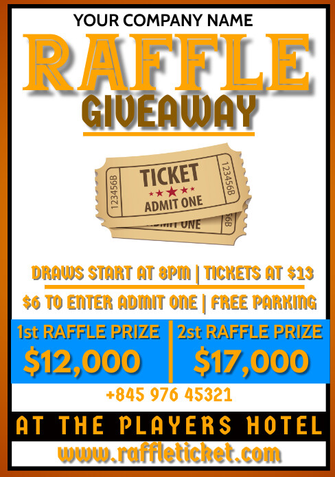 Raffle Tickets A5 Template | PosterMyWall