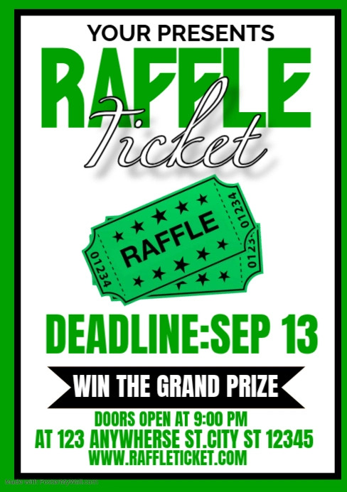 Raffle Tickets A5 Template | PosterMyWall