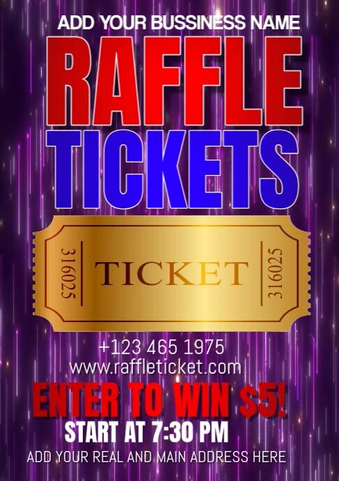 raffle Tickets Template | PosterMyWall