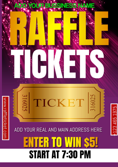 RAFFLE Tickets Template | PosterMyWall