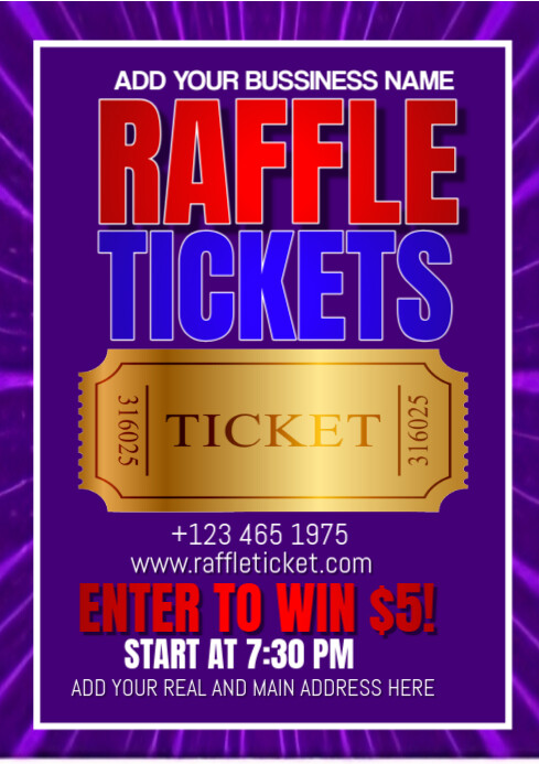 raffle Tickets Template | PosterMyWall