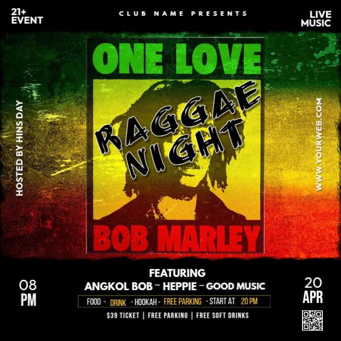 Raggae Night Party Template | PosterMyWall