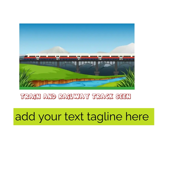 Railway track. Train seen Template | PosterMyWall