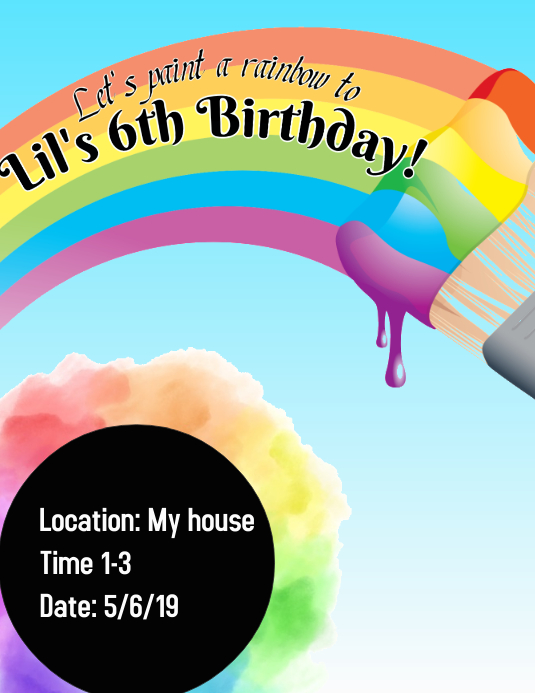 Rainbow Birthday Template | PosterMyWall