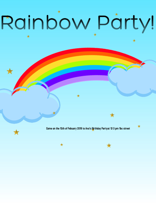 Rainbow Party! Template | PosterMyWall