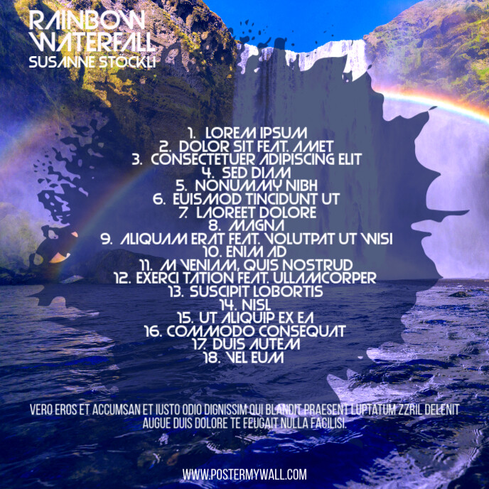 Rainbow Waterfall Album CD Cover Back Template | PosterMyWall