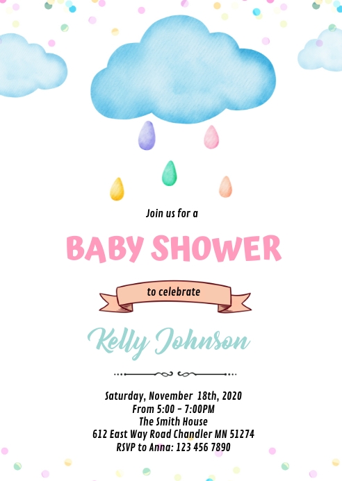 Raindrop birthday invitation Template | PosterMyWall