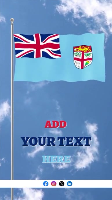 Raising Flag Of Fiji Editable Modelo | PosterMyWall