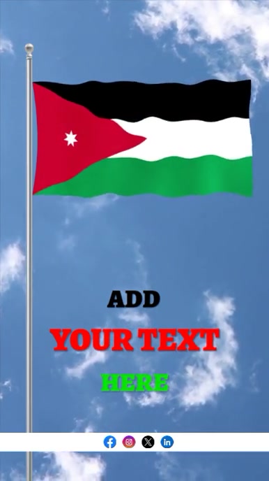 Raising Flag Of Jordan Editable Template | PosterMyWall