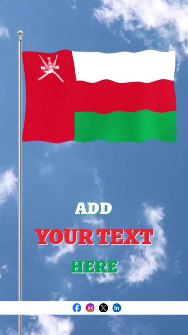 Raising Flag Of Oman Editable Template | PosterMyWall