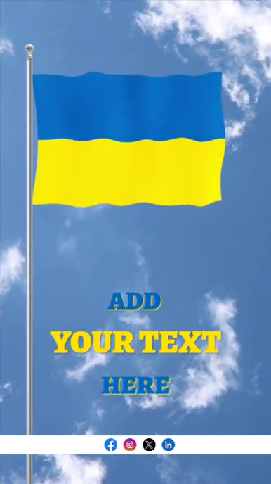 Raising Flag Of Ukraine Animation Editable Template | PosterMyWall