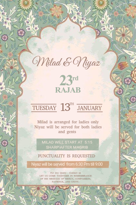 Rajab Gatherings Poster Template | PosterMyWall