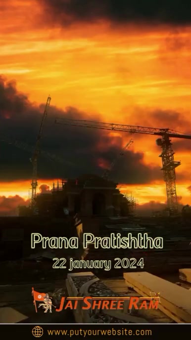 Ram Mandir Pran Pratishtha Template | PosterMyWall