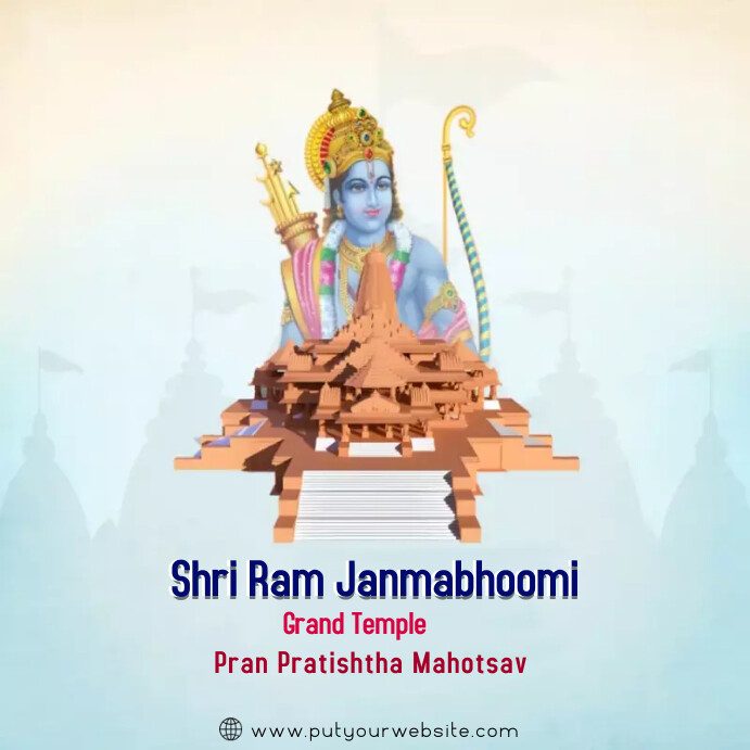 Copy of Ram Mandir Pran Pratishtha | PosterMyWall