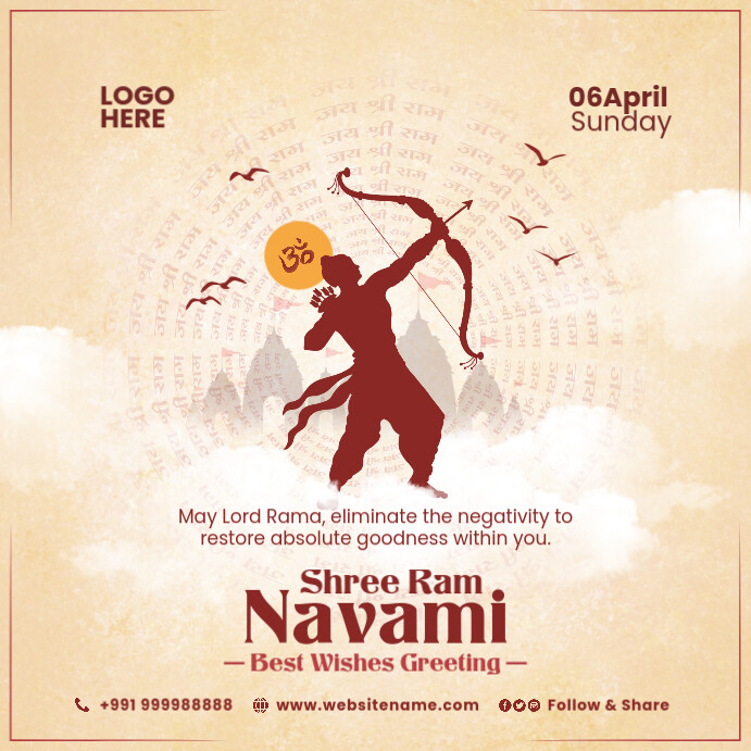Copy of Ram Navami Best Wishes Post Template | PosterMyWall