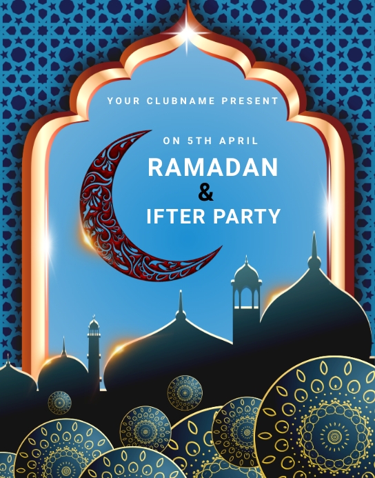 Ramadan & Ifter Party flyer Template | PosterMyWall
