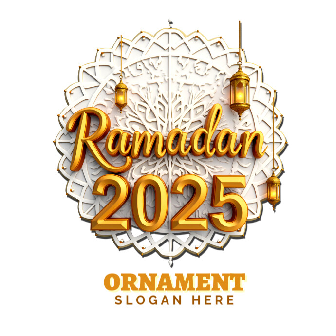 Ramadan 2025 Ornament Logo Template | PosterMyWall