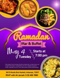 Ramadan Iftar Restaurant Flyer Template | PosterMyWall