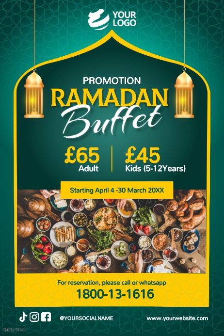 Ramadan buffet promotion poster ads Template | PosterMyWall
