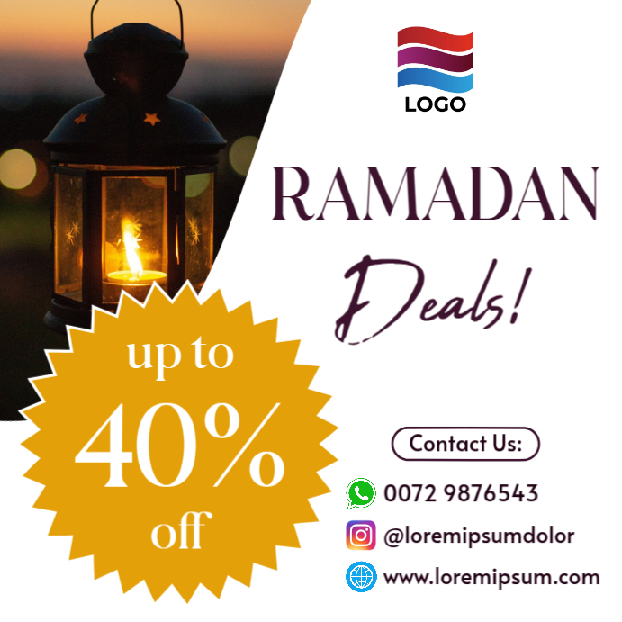 Ramadan business deals, ramadan discounts Template | PosterMyWall