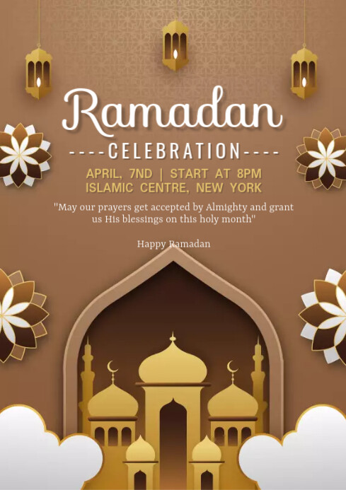 Plantilla de Celebración Del Ramadán - Folleto Del Documento A4 ...