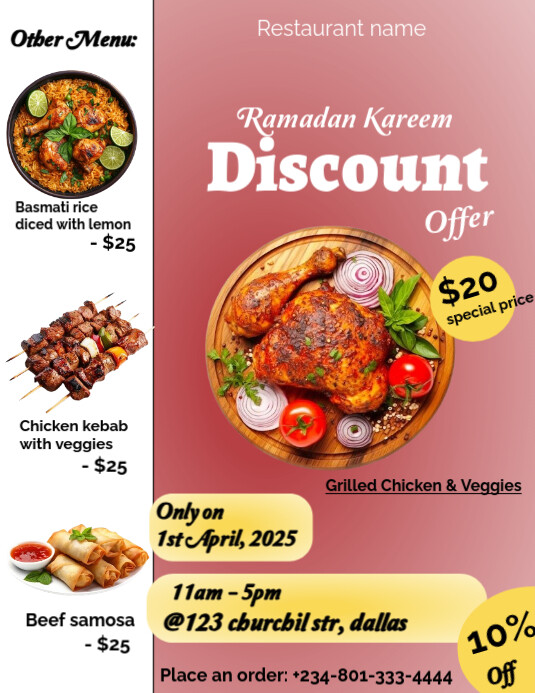 Ramadan Food Sales Discount menu Template | PosterMyWall