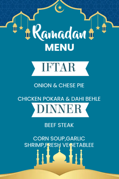 Ramadan Food Menu Ads Template | PosterMyWall