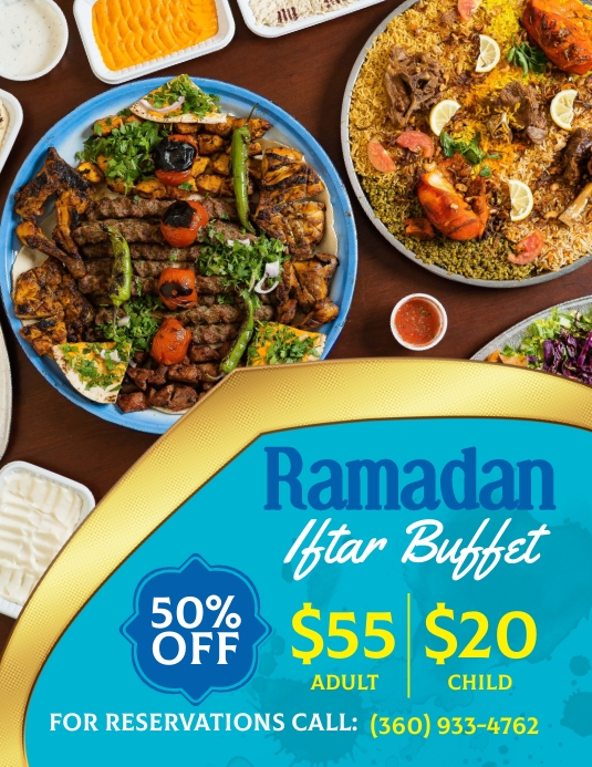Ramadan Iftar Buffet Flyer Template | PosterMyWall
