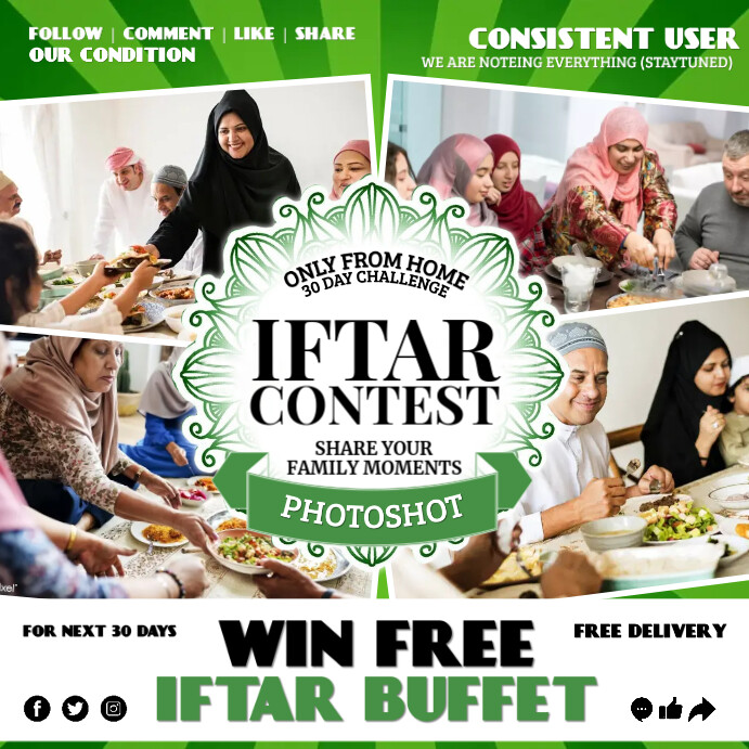Ramadan Iftar Contest 2022 Post Template | PosterMyWall