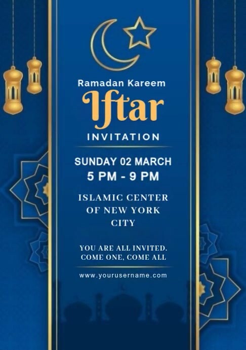 Ramadan Iftar invitation design Template | PosterMyWall