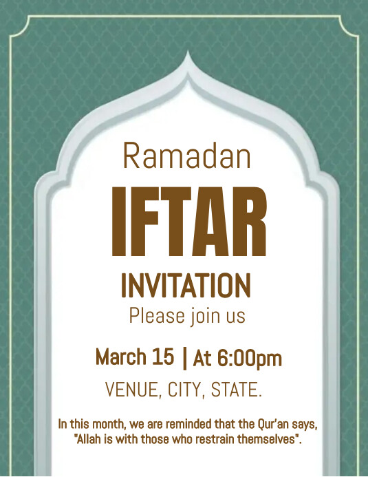 Ramadan iftar invitation template design | PosterMyWall